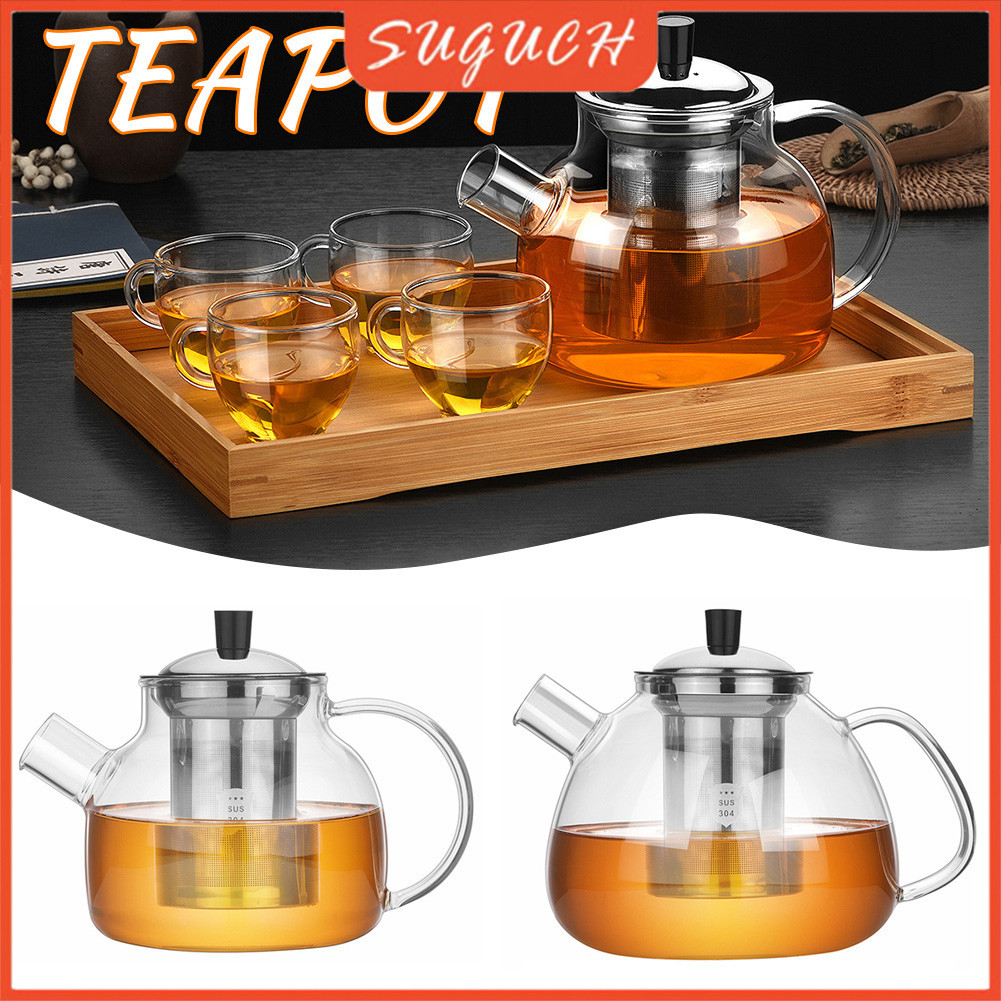 Glass Tea Pot Infuser 800ML / 1500ML Heat-resistant Teapot Water ...