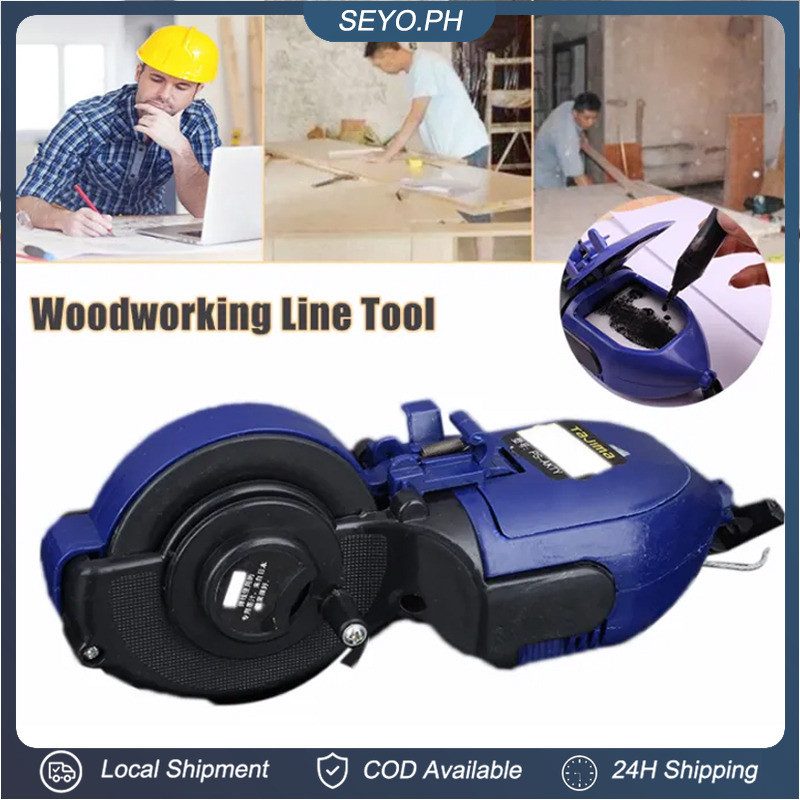 30M Manual Chalk Reel Chalk Line Automatic Rewinding Carpentry Ink ...