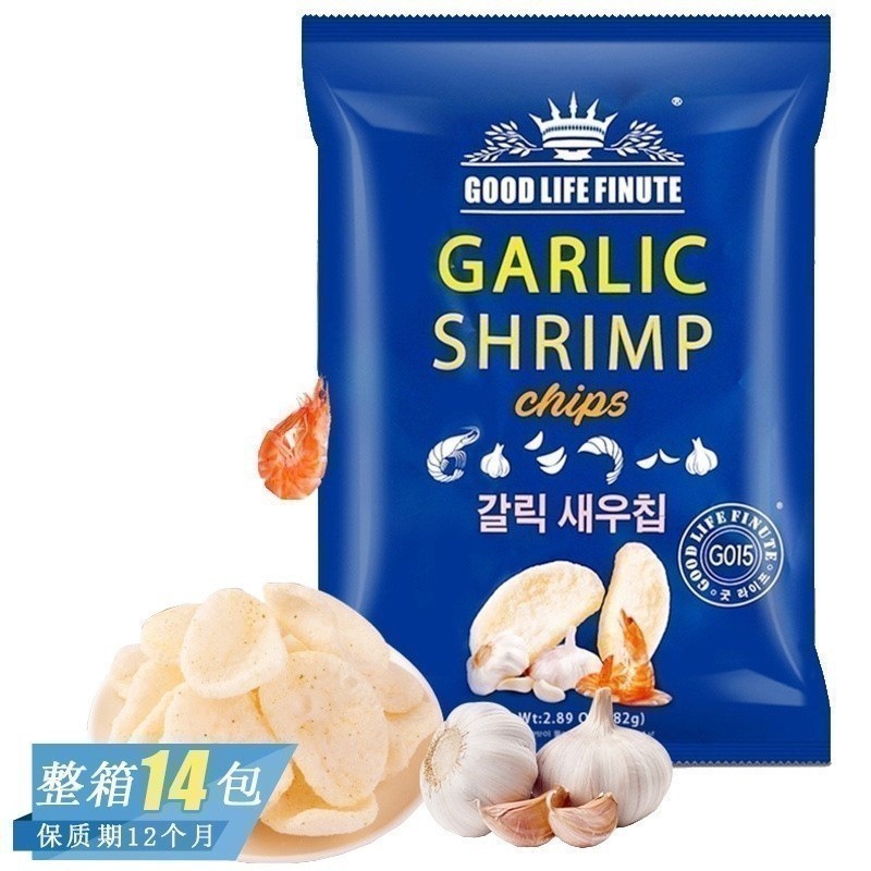 Dada Snack Shop L1 Korea Fun Laifu Garlic Flavor Shrimp Chips Puffed ...