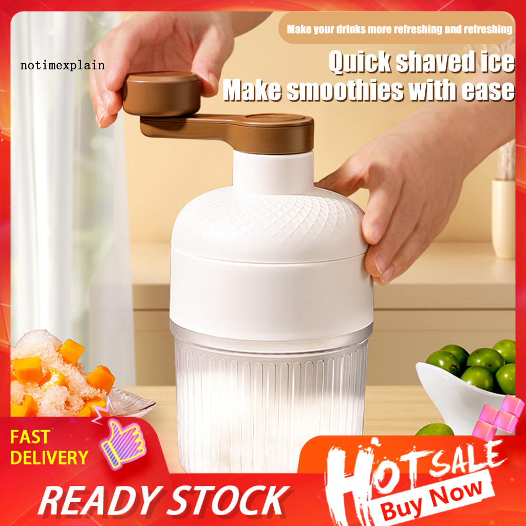 NTA Hand Shake Ice Shaver Stainless Steel Blade Ice Crusher Portable ...