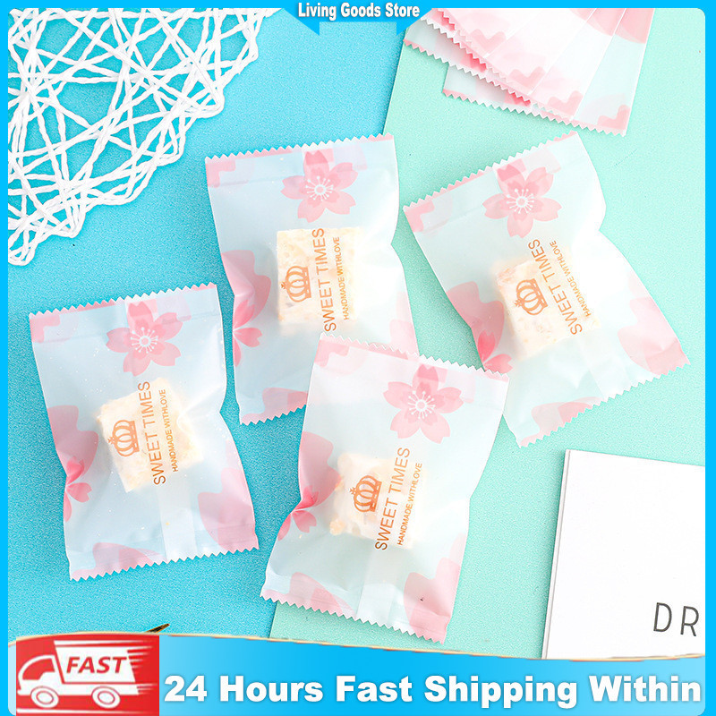 100Pcs Polvoron Wrapper Plastic Floral Pattern Packing Bag Candy ...