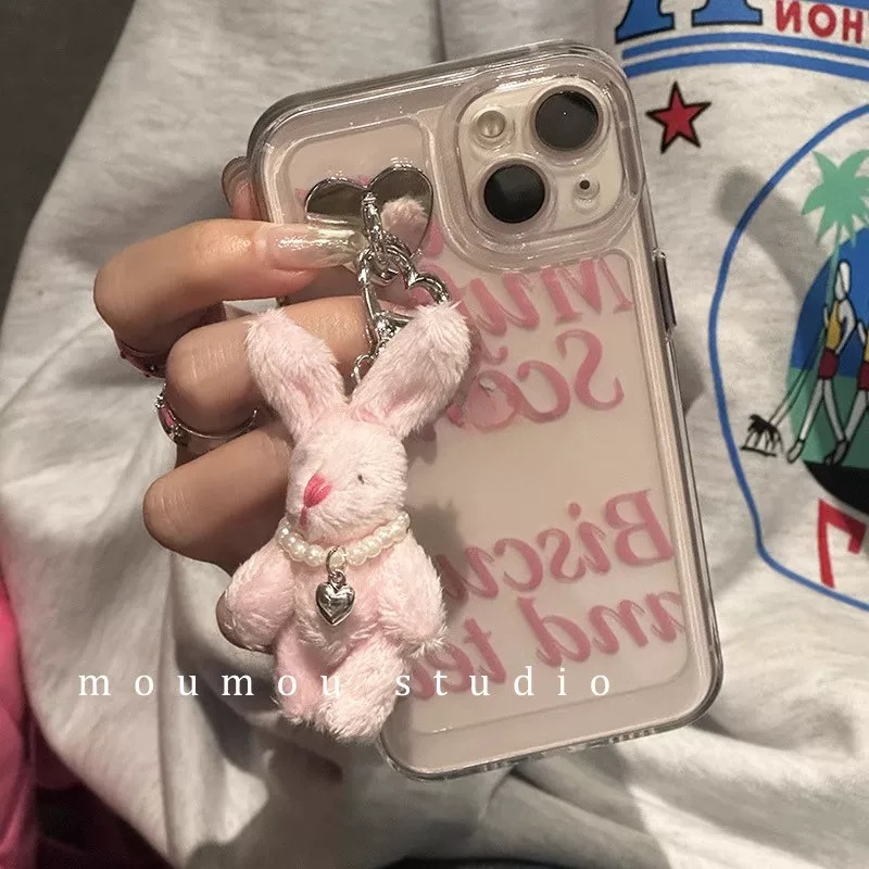 Y2K Fashion Jewelry Pink Little Rabbit Phone Chain Cute Keychain Dolls ...