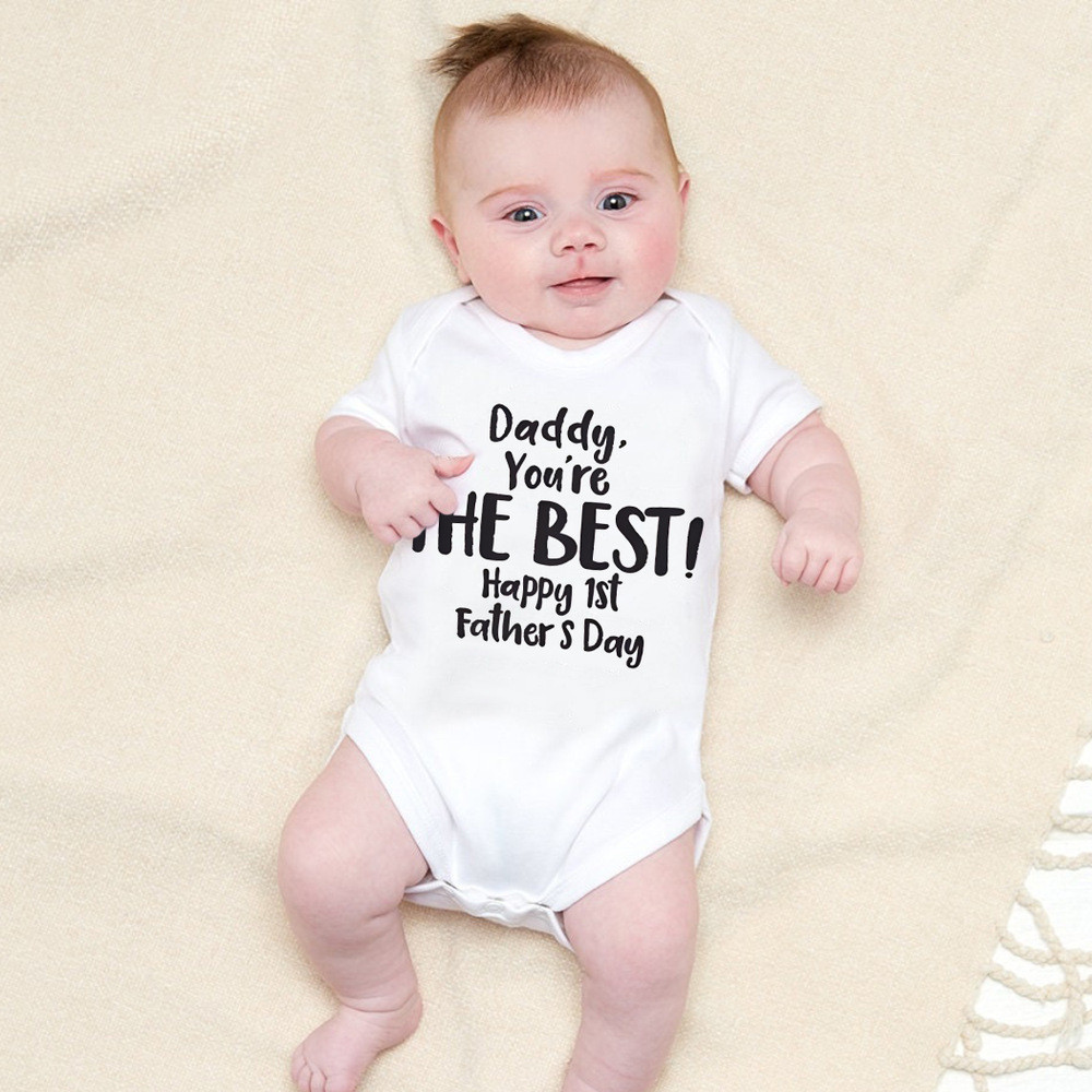 Happy First Father's Day Baby Bodysuit Graphic Baby OnePiece Baby ...