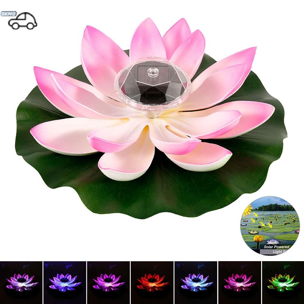 Floating Lotus Light Solar Powered Lotus Lamp with 7 Colors RGB LED ...