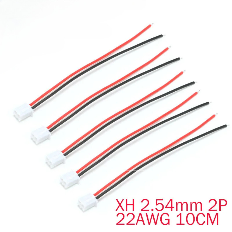 10pcs/lot JST XH 2.54mm Pitch 2 Pin Male Jack Wire Cable Connector 2P Plug Socket Cable Length ...