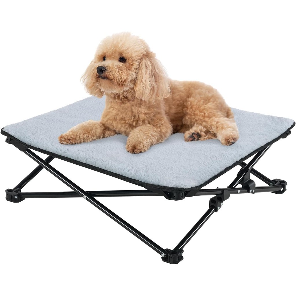 Veehoo 22" Small Outdoor Elevated Dog Cot, Travel Foldable Dog Bed, 2 ...