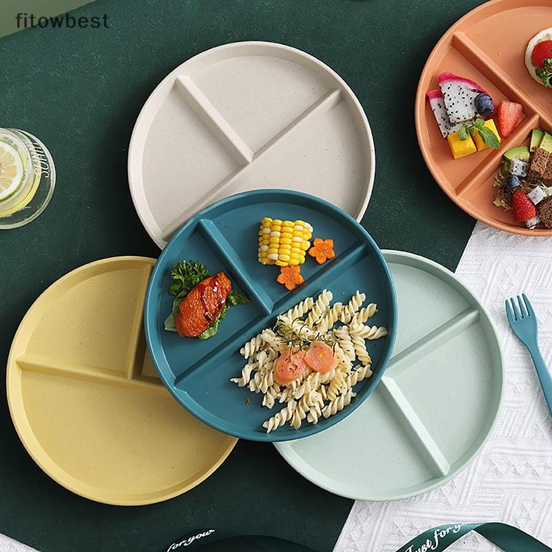 Fbph 1Pc Divided Dish In 3 Diet Reusable Round Dinner Plate Kitchen ...