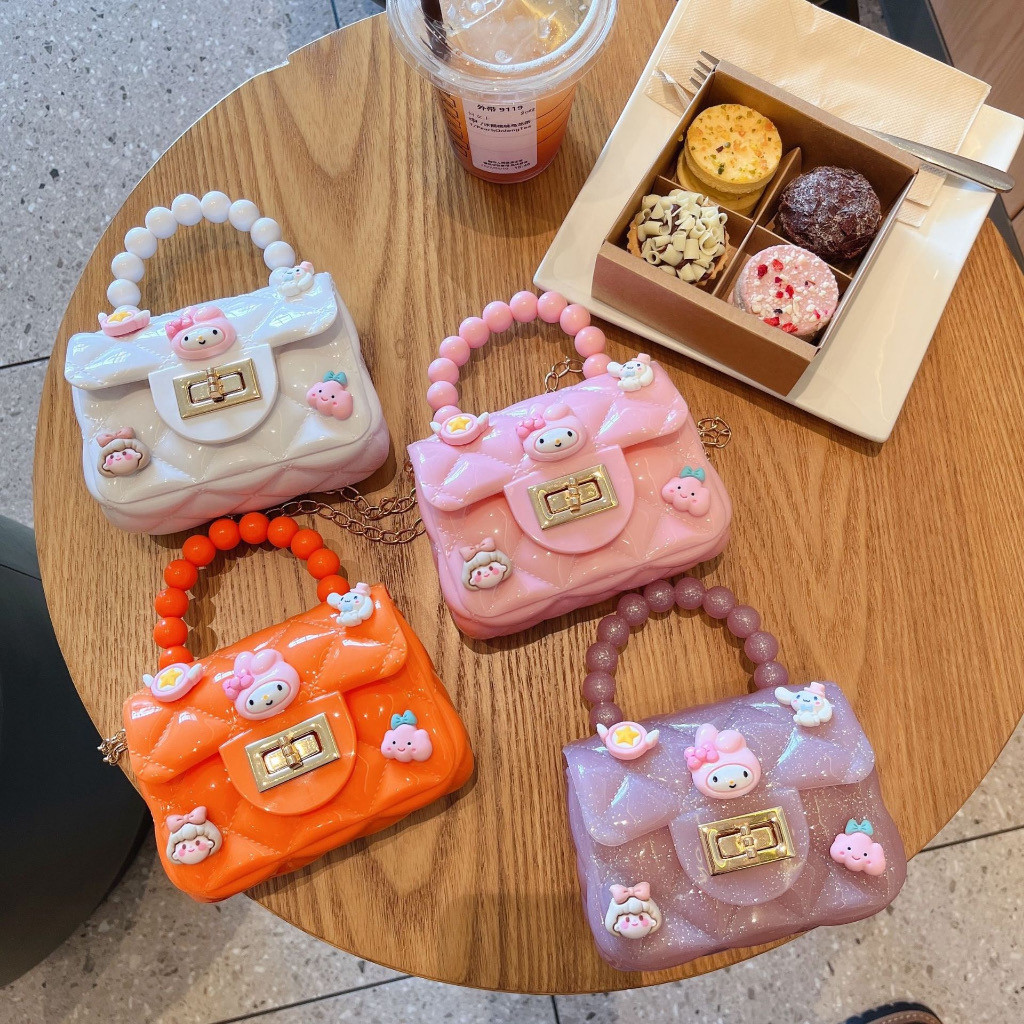 Mini Jelly Bag Fashionable and Lovely Pearl Sling Bag Children's Coin ...