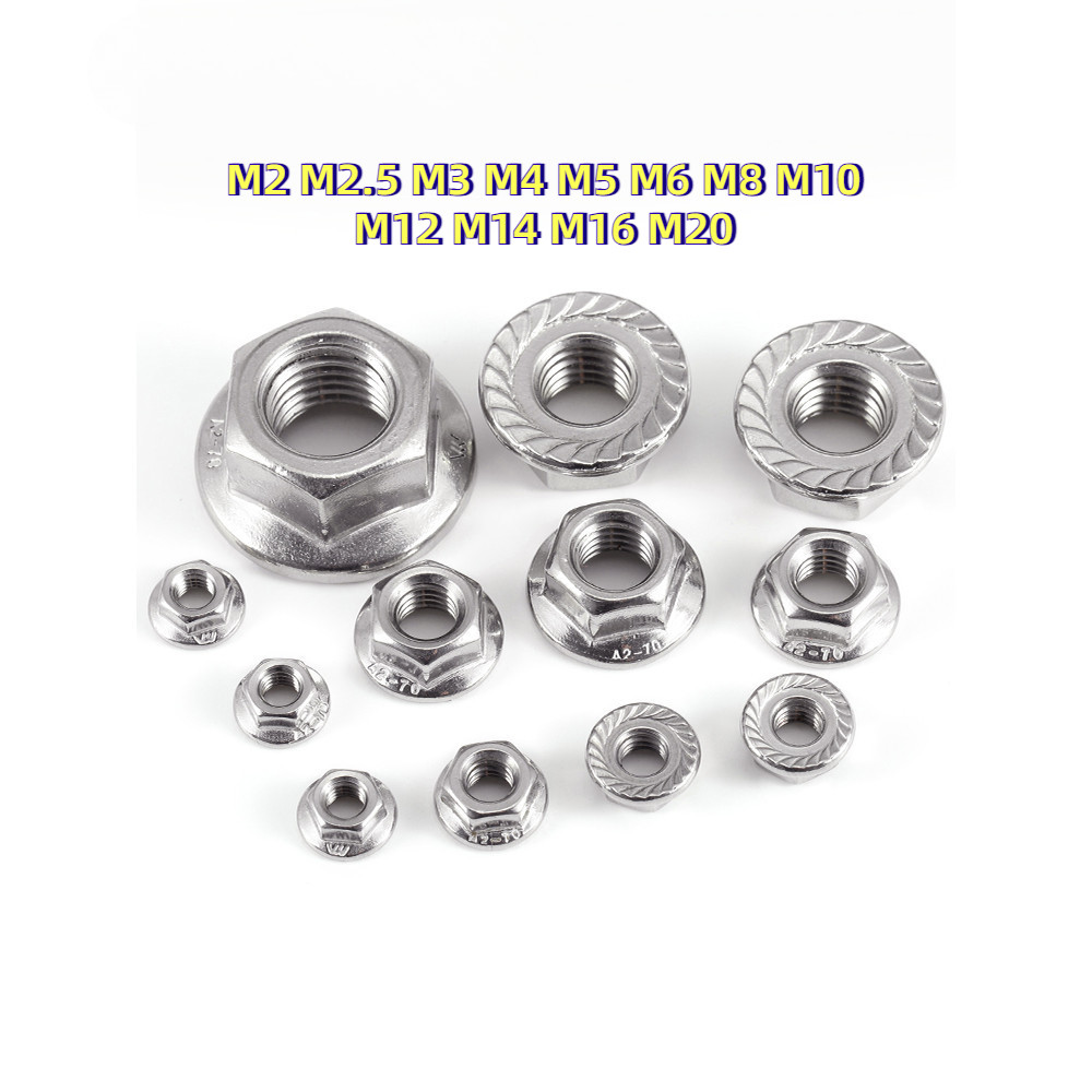 [FGH-X1] Flange Nuts SS304 Hexagonal Flange Nut M2M2.5M3M4M5M6M8M10M12M14M16M20 | Shopee Philippines