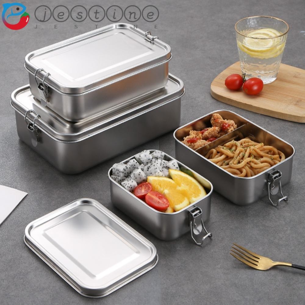 JESTINE 304 Stainless Steel Lunch Box, Rectangular Removable Partitions ...