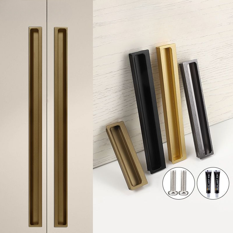 Built-in handle Bronze drawer Dark handle Built-in wardrobe door ...
