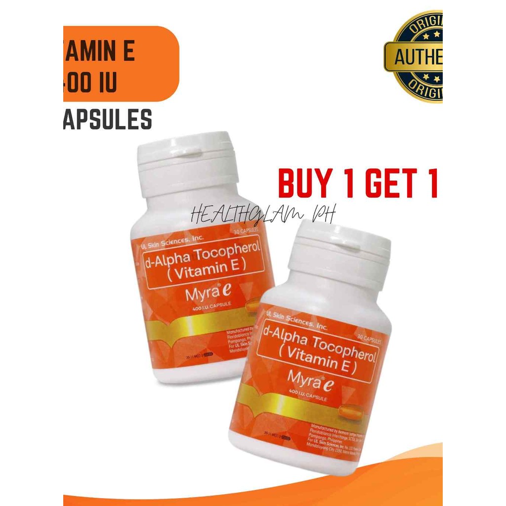 MYRA 400 IU D-ALPHA TOCOPHEROL VITAMIN E 30 CAPSULES | Shopee Philippines