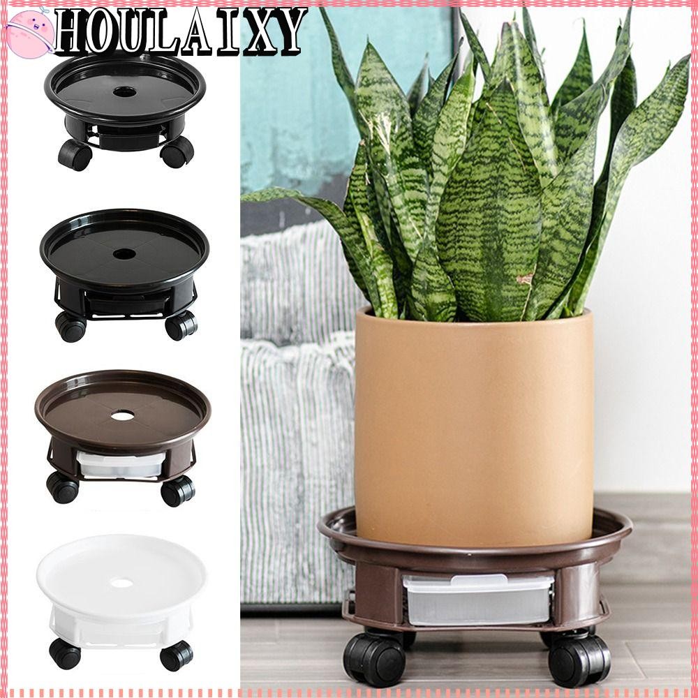 HOULAIXY Flower Plant Pot Tray, Movable Flower Pot Mover Plant Stand ...