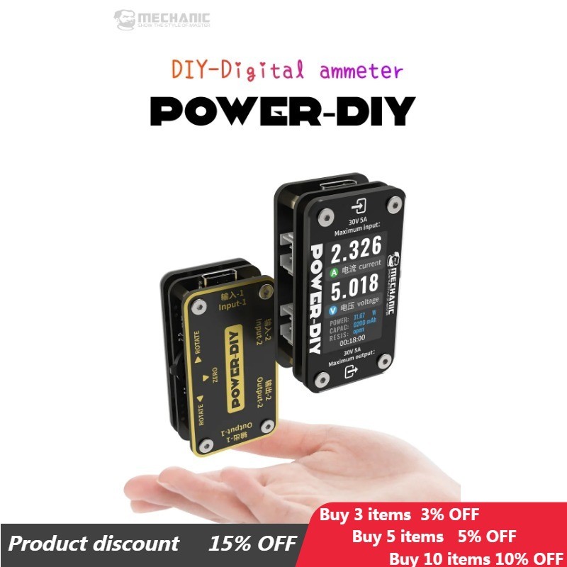 MECHANIC Power DIY Digital Ammeter Multi functional Mobile Voltage Test ...