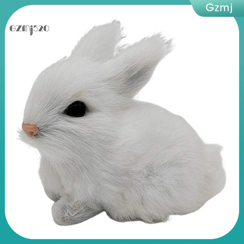 Gzjjx Plush Rabbit Statue Lifelike Rabbit Figurine Realistic Plush ...