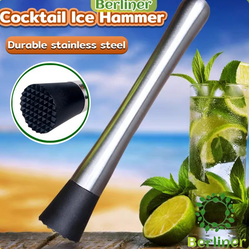 Berliner Stainless Steel Crushed Ice Hammer Cocktail Ice Cube Crusher ...