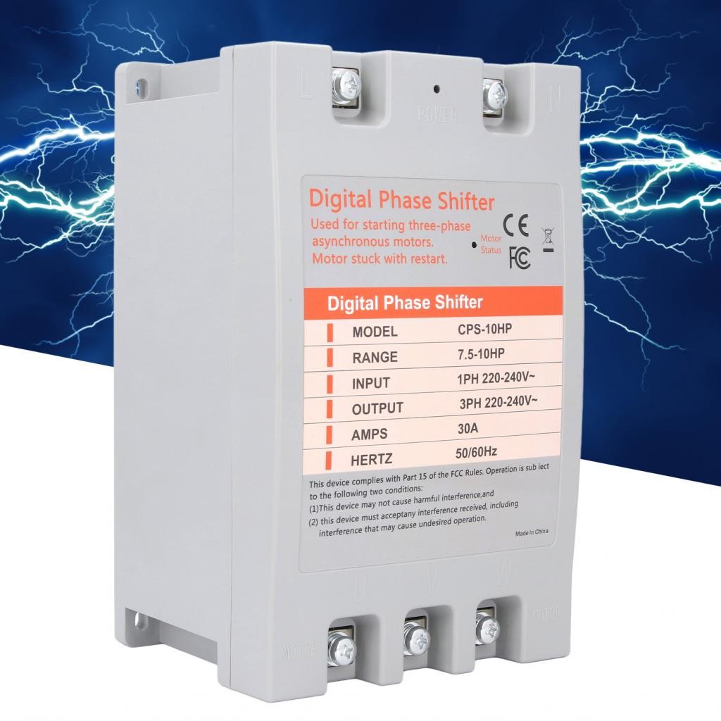 Ttiitt Single To 3 Phase Converter Digital Shifter 30A 220-240V for Fan ...