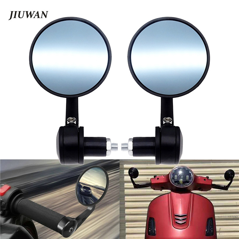 Motorcycle Rearview Mirror 22mm Universal Motorcycle Bar End Round Side ...
