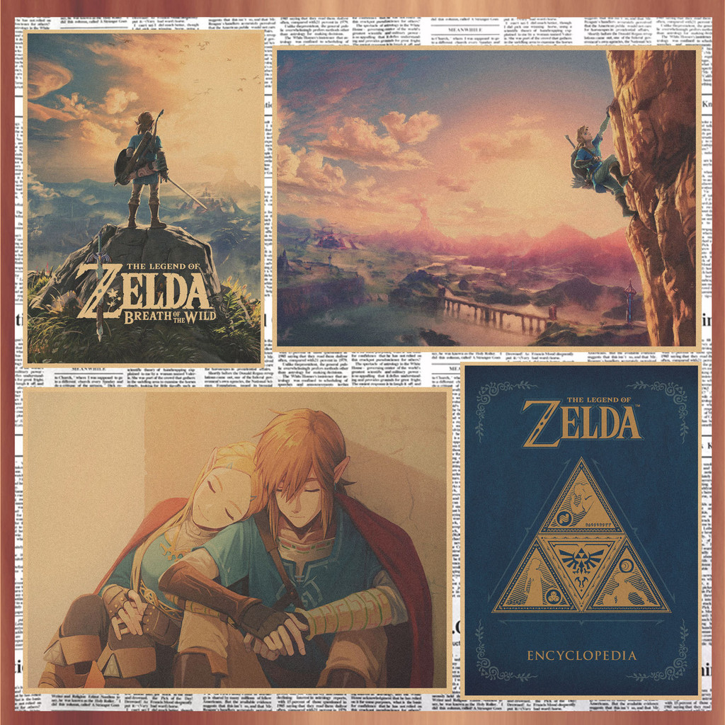 The Legend of Zelda Game Poster Internet Cafe Dormitory Retro Kraft ...