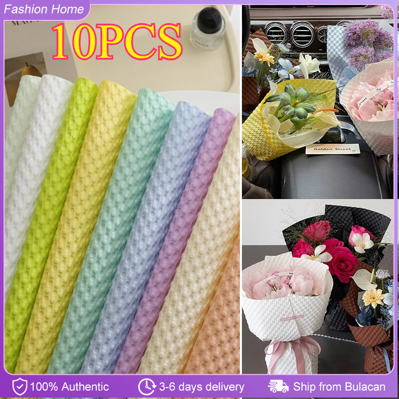 10pcs (50cmx50cm) 3D Embossed Bouquet Wrapper Paper flower wrapping ...