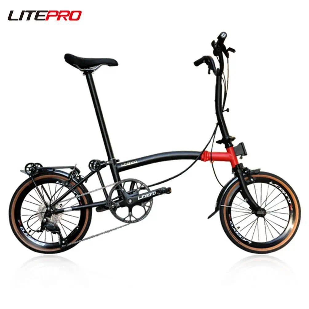 Litepro R9 16Inch External 9Speed Tri-fold Folding Bicycle Straight Y ...