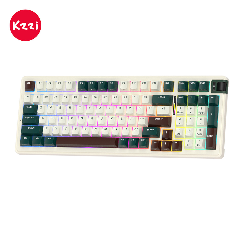 KZZI Kezhi K98 Oasis Green 98 Key Gasket Structure Three-Mode Bluetooth ...