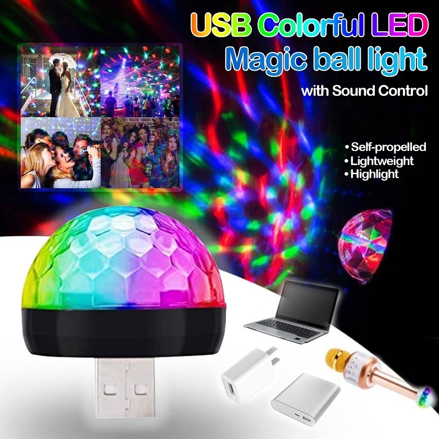 Activated USB Party Lights Mini Disco Ball/LED Party Ball Light USB ...