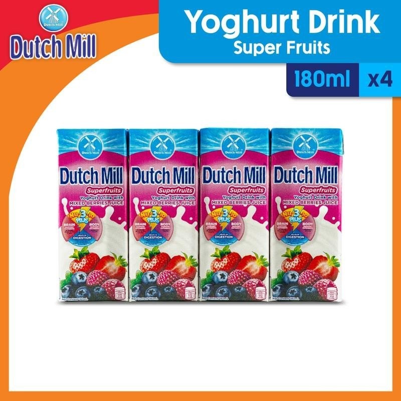 Dutch Mill UHT Yoghurt Drink Superfruits with 4 Mixed Berries Juice ...