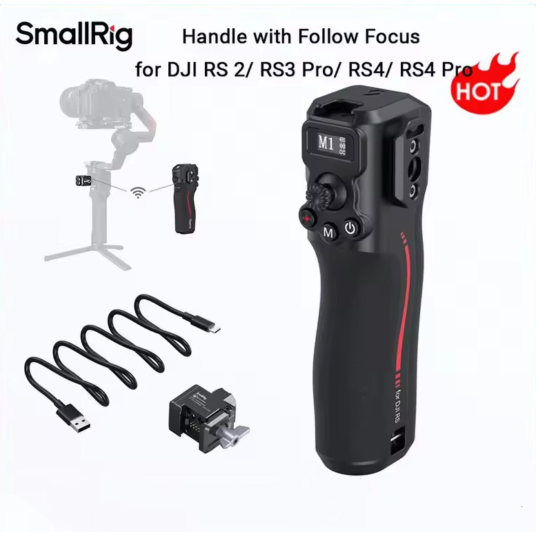 SmallRig Handle with Follow Focus for DJI RS2 / RS3 Pro / RS4 / RS4 Pro Stabilizer Support Focus ...