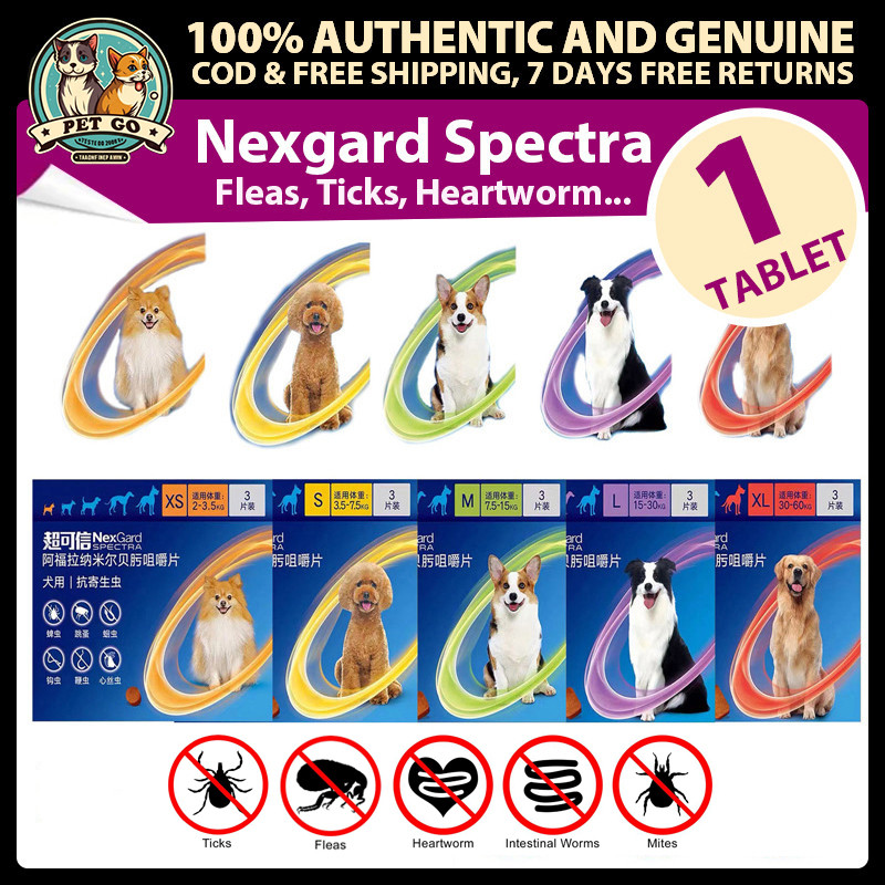 Nexgard Spectra Chewable Tablets for Dogs Flea & Tick Treatment ALL ...