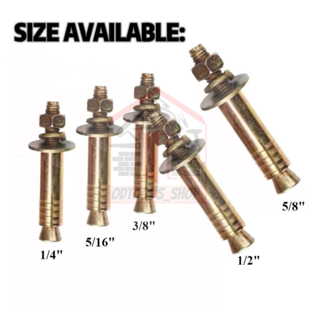 Dyna Bolt / EXPANSION BOLT 1/4" 5/16" 3/8 " 1/2" 5/8" (PER BOX ...