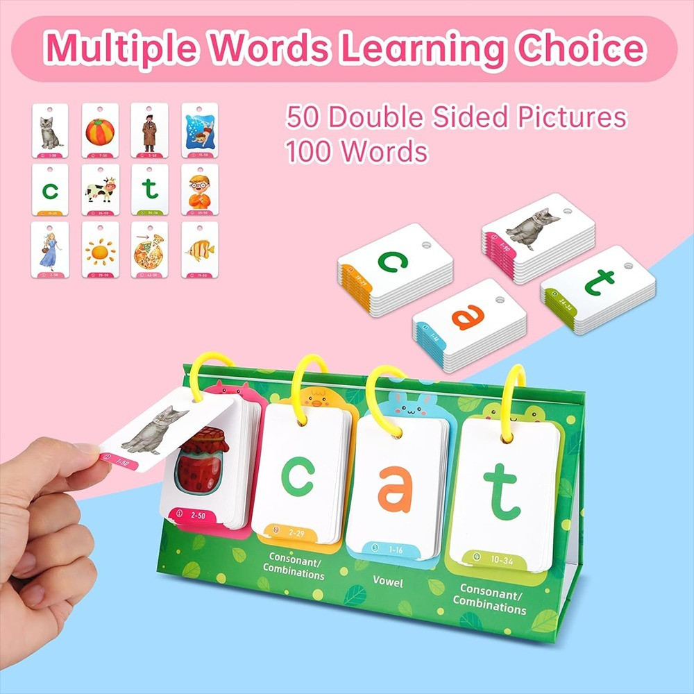 Kids Alphabet Spelling English Words Flash Card CVC Words 129Pcs ...