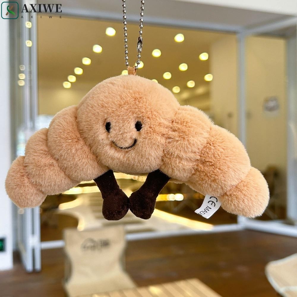 AXIWE Bread Food Series Plush Toy, PP Cotton Plush Croissant Key Chain ...
