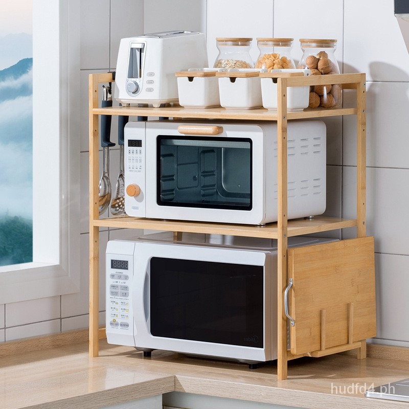 Kitchen Shelf Table Top Double-Layer Microwave Oven Shelf Desktop ...