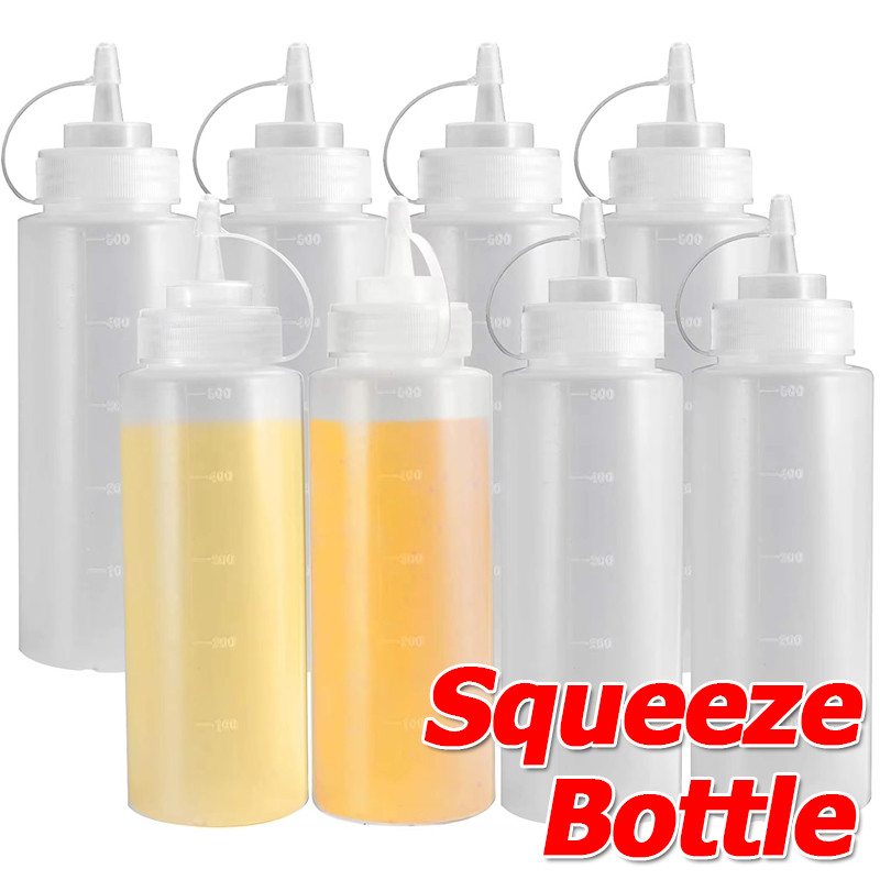 Multi-size Liquid Condiment Squeeze Bottle with Scale / Salad Sauces ...