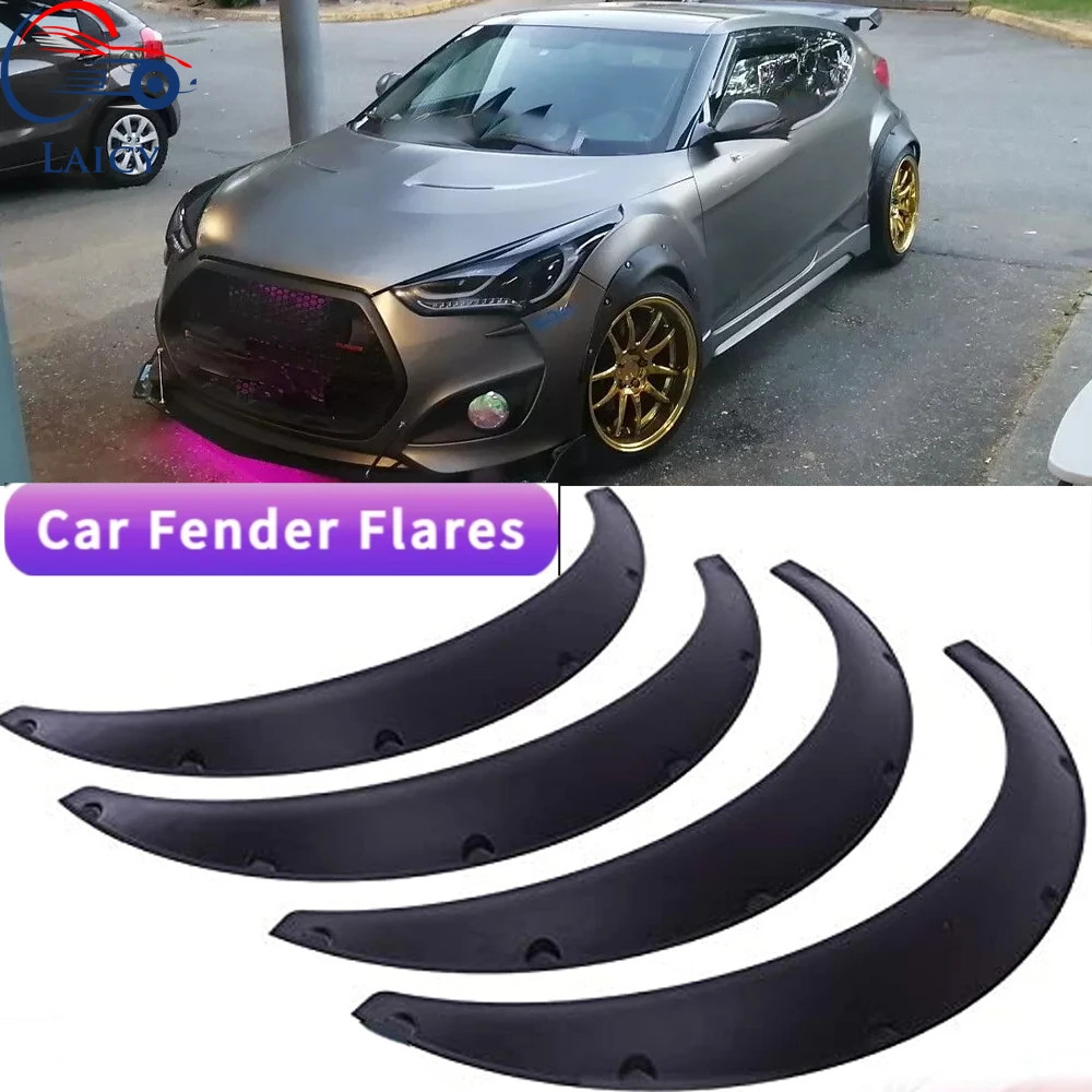 LAICY For Hyundai Veloster 4.5" Car Wheel Arch Fender Flares Mudguard ...
