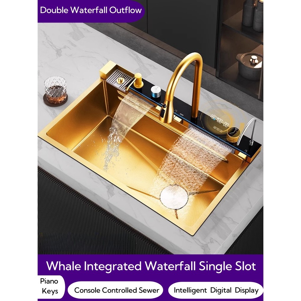 Kitchen Sink304 Stainless Steel Sink Modern Waterfall Style Kitchen ...