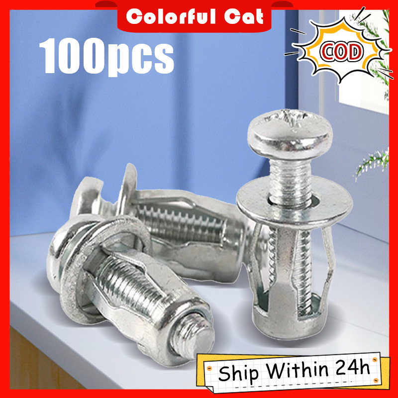 100Pcs M4/M6 Petal Rivet Lock Nuts with Screw Fixed License Plate ...