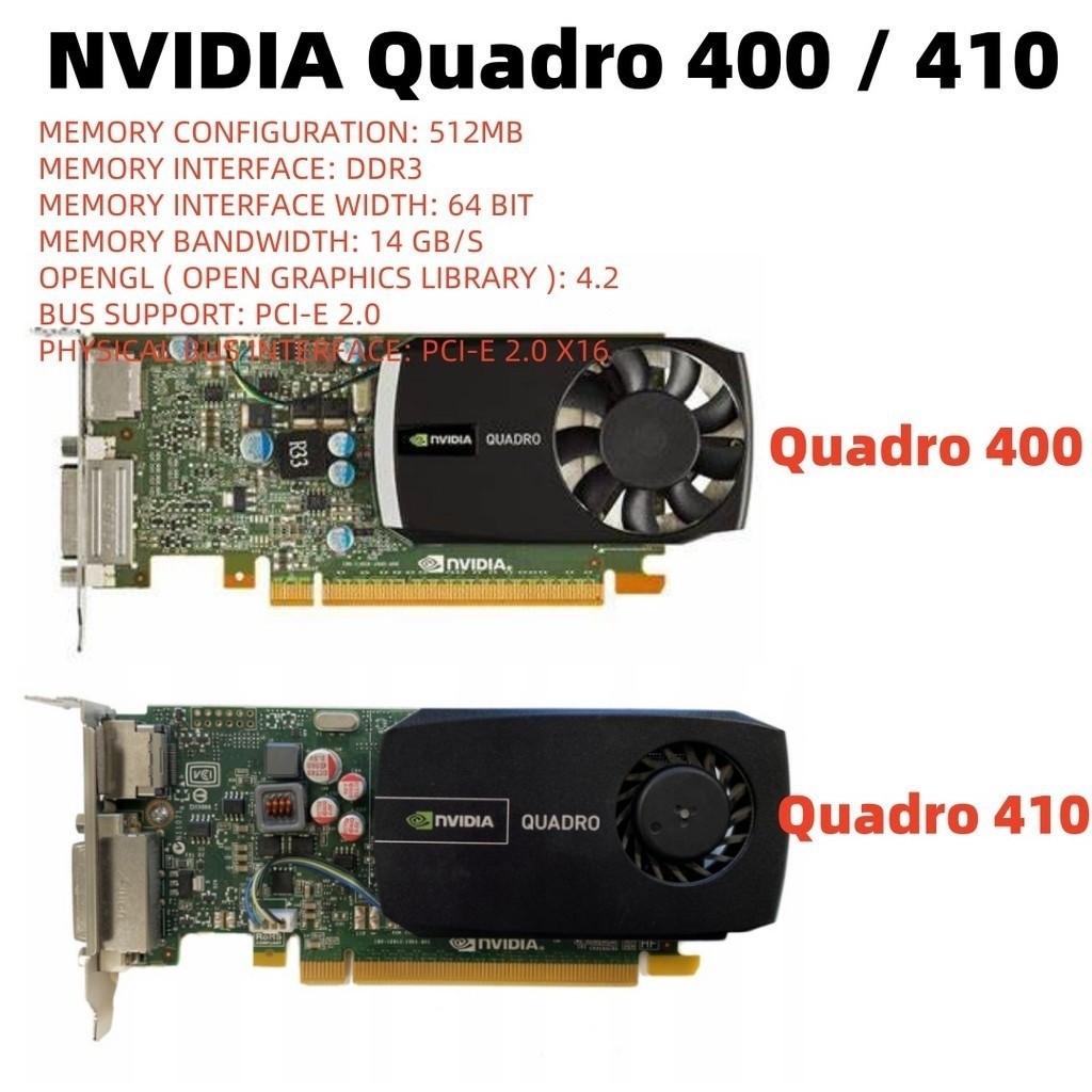 NVIDIA Quadro 400 Quadro 410 Q400 Q410 512MB GDDR3 PCIe Graphics Card ...