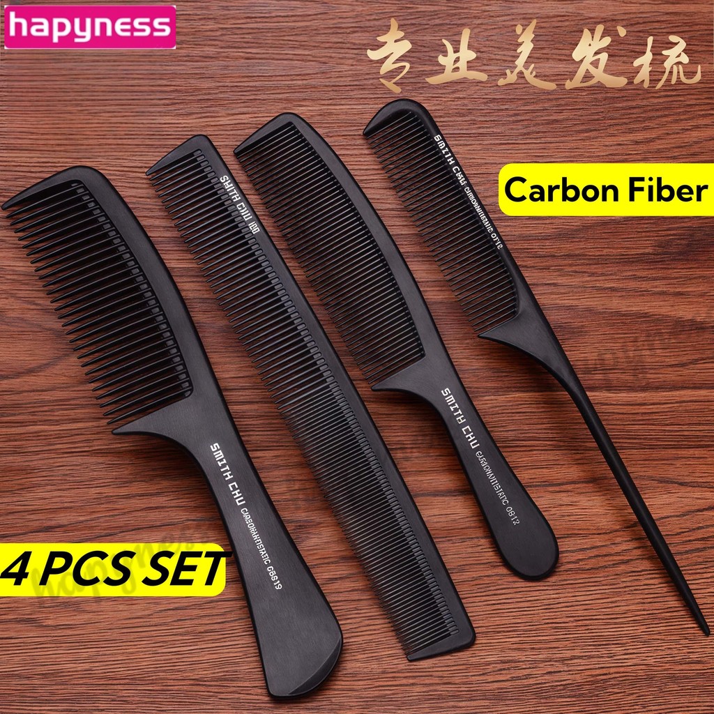 Carbon Fiber Hair Comb Set Wide Tooth Detangler and Pointed Tail ...