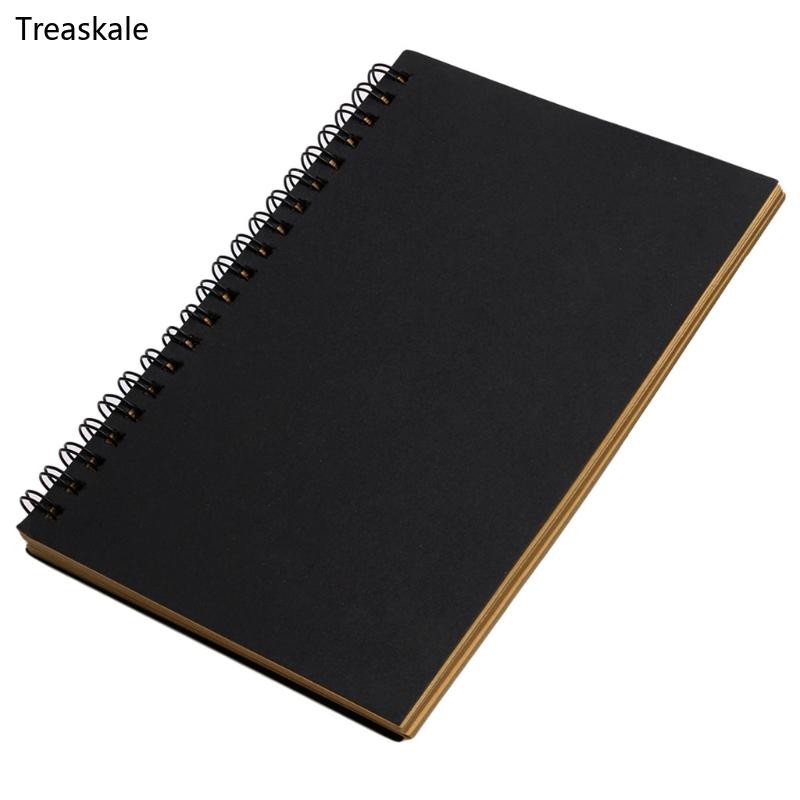 TREA Reeves Retro Spiral Bound Coil Sketch Book Blank Notebook Kraft ...