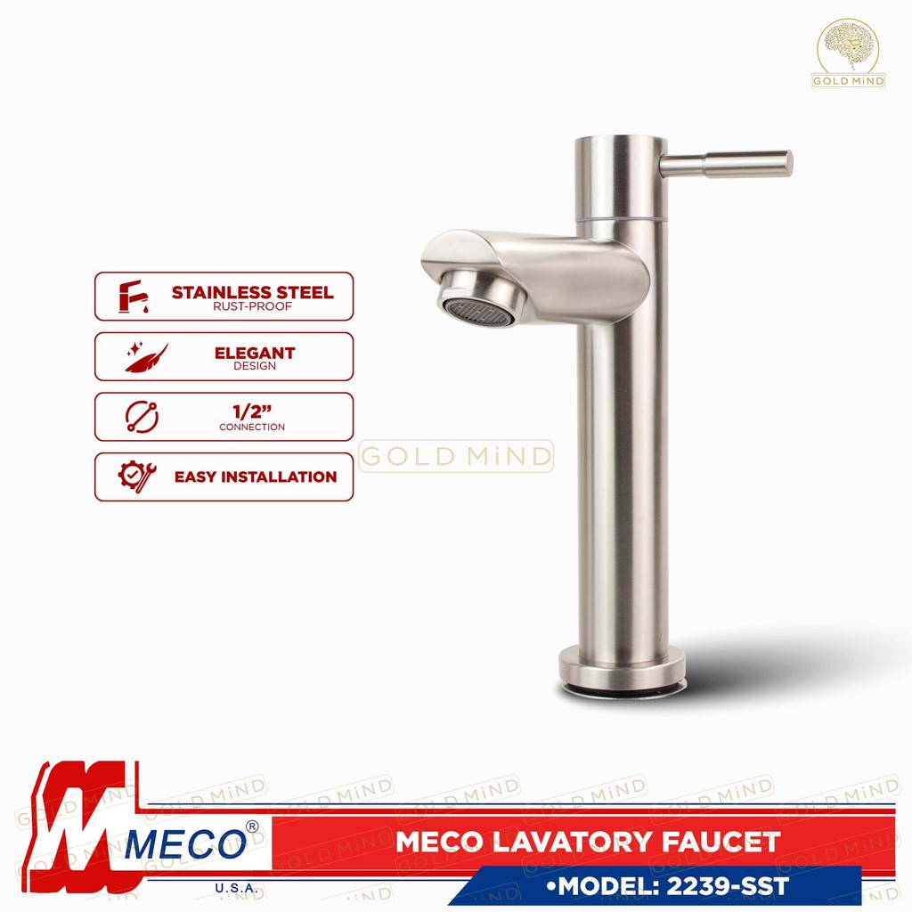 Meco Stainless Lavatory faucet 1/2" - Gold Mind | Shopee Philippines
