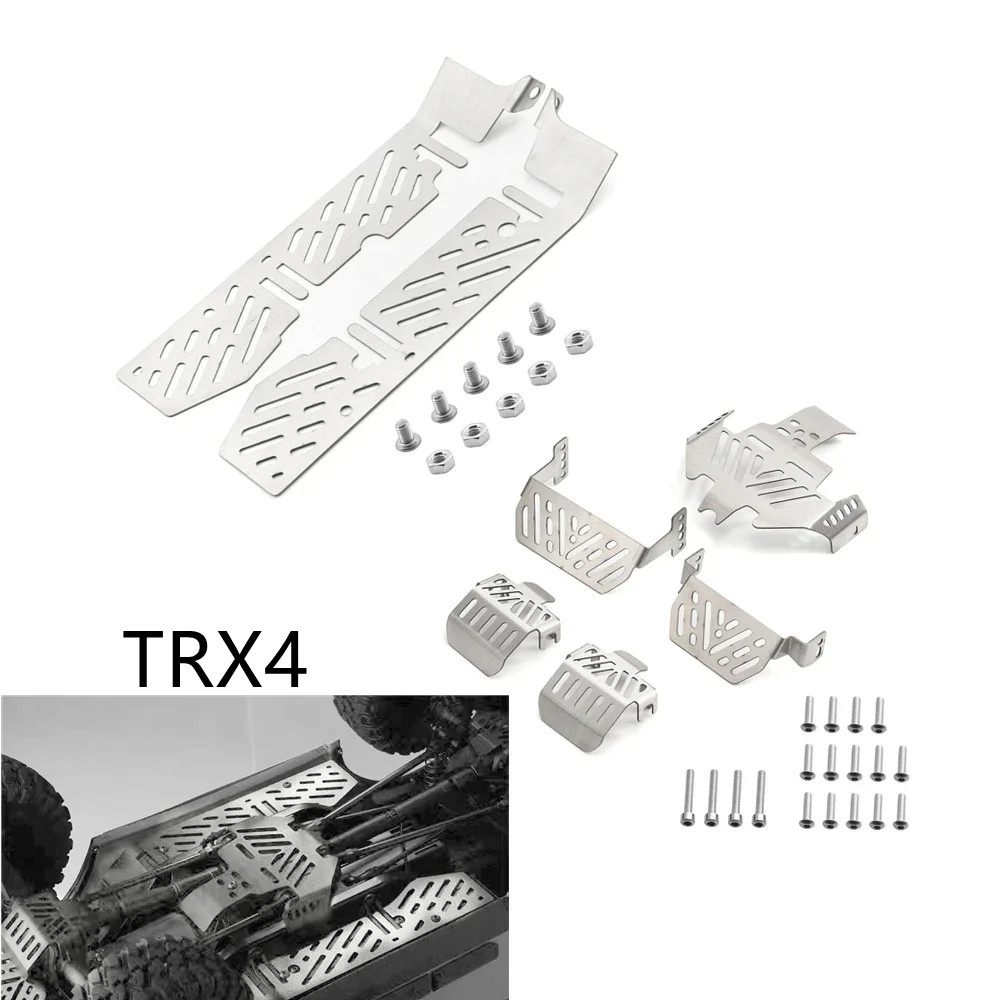 7pcs 1/10 RC Chassis Armor Set for TRX-4 Sport Car Stainless Steel Skid ...