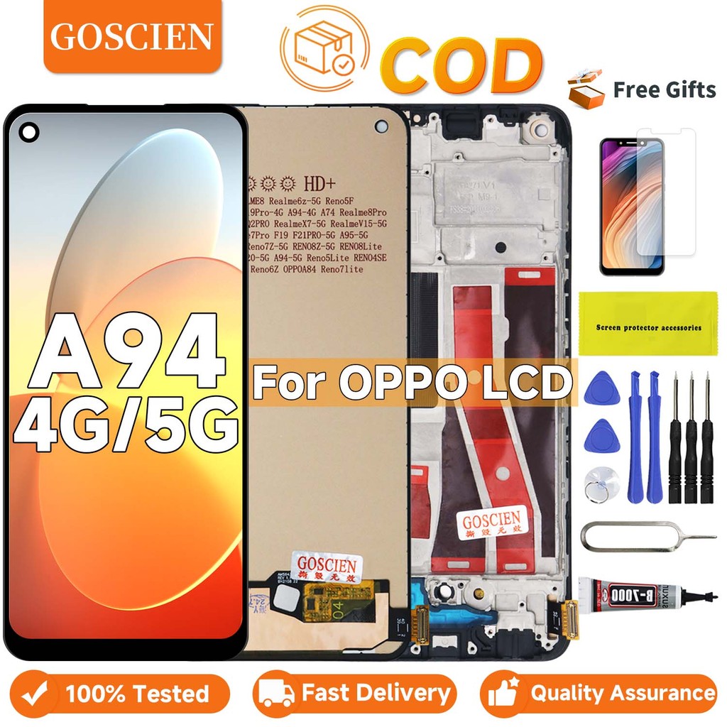 Screen For Oppo A94 4G CPH2203 A94 5G CPH2211 LCD Display Touch Panel Digitizer Assembly With ...