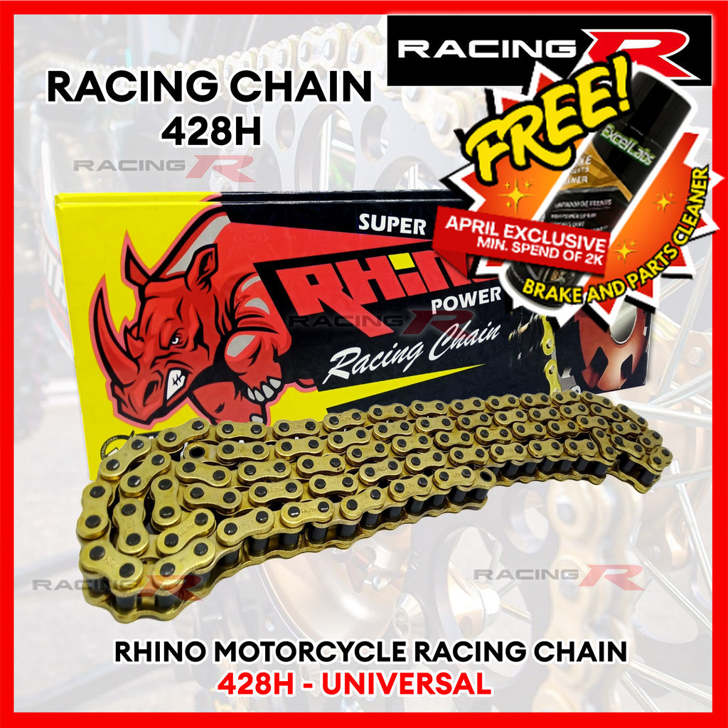 Rhino Motorcycle Chain for 100cc-200cc Motorcycles, 428H-110L, 428H ...