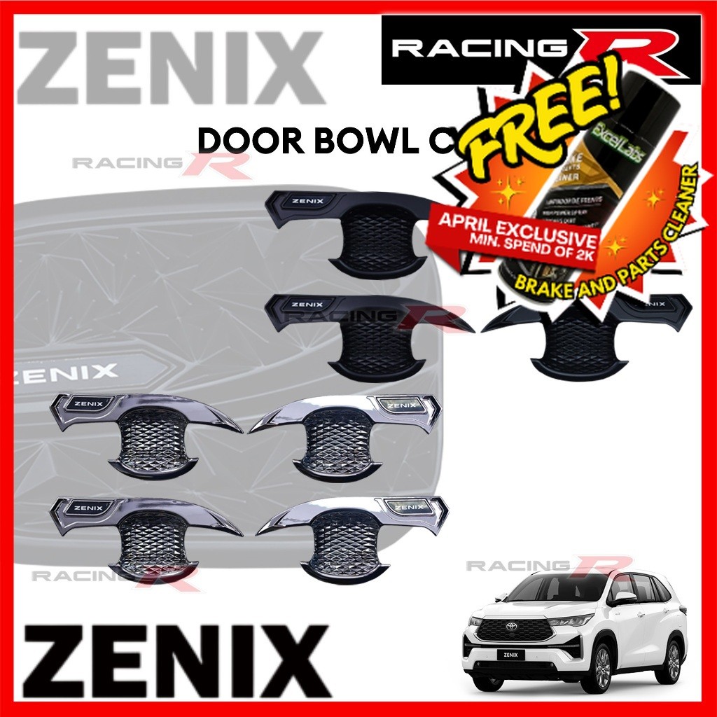 Toyota Zenix 2023 to 2025 Door Bowl Cover Matte Black / Chrome V1 ( Car ...