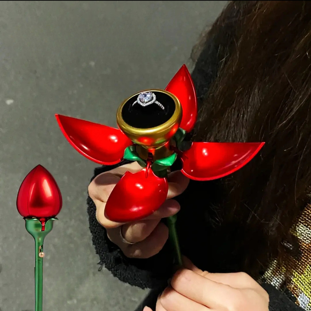 520 Valentine's Day Mechanical Rose Ring Box Gift Creative Proposal ...
