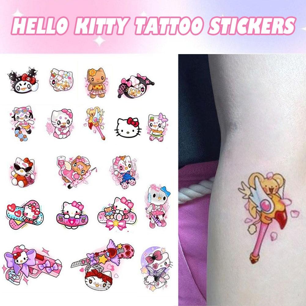 KT Cat 19 Katy Cat KT Cat Cute Girl Tattoo Stickers Waterproof Durable ...