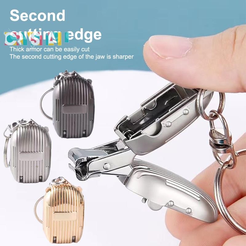 Crystal- A New Silver Black Gold Mini All Steel Foldable Nail Clipper ...