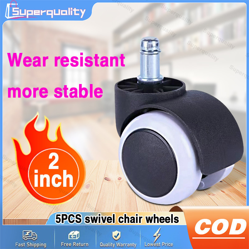 5Pcs 2 inch Swivel Chair Wheel Universal Mute Office Chair Wheels ...